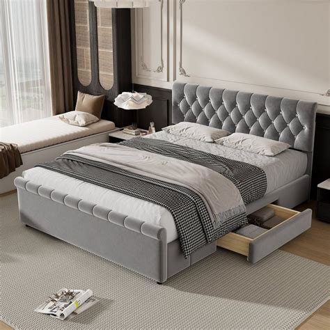 Flieks Polsterbett Doppelbett Mit Lattenrost Und 2 Schubladen