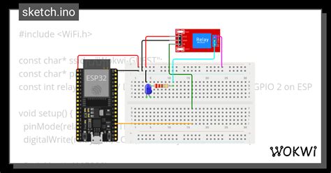 Lamp Control with Relay_Extra_1 - Wokwi ESP32, STM32, Arduino Simulator
