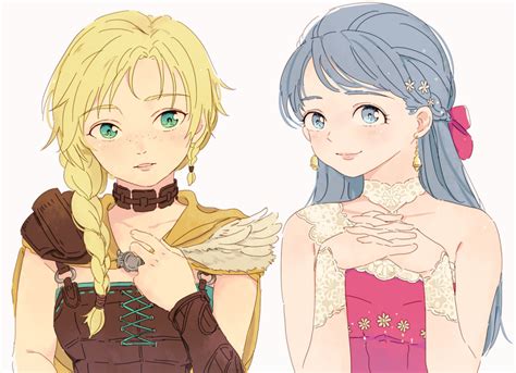 Safebooru 2girls Aqua Eyes Aqua Hair Bianca Blonde Hair Blue Eyes