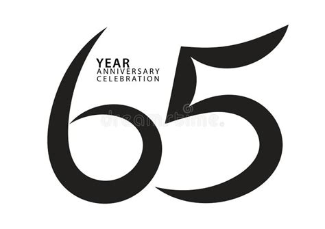 65 Year Anniversary Celebration Black Color Logotype Vector 65 Number
