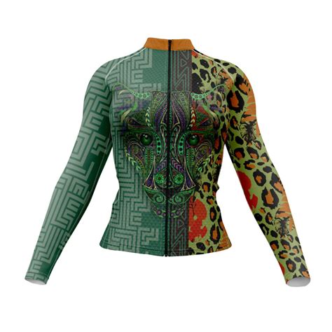 Jersey Ciclismo Manga Larga Maillot Mtb Jaguar Manchas Adornado