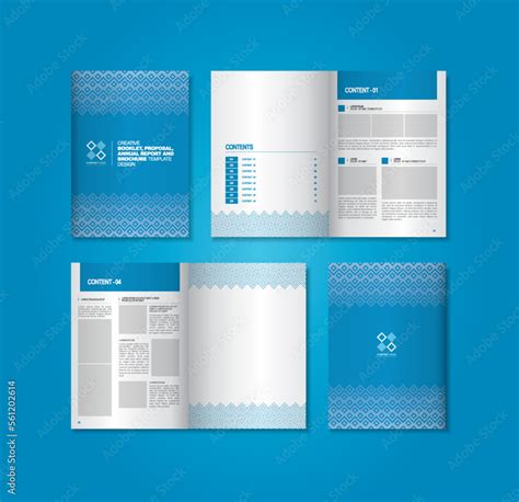 Multi Page Design Template Layout With Blue Theme Color And Has Pages Template Layout Of Book