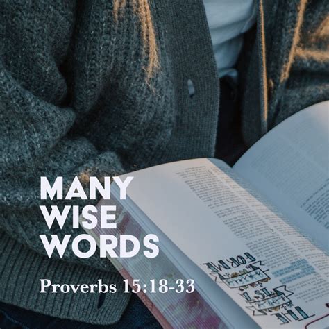 Proverbs 15 18 33 Many Wise Words God Centered Life