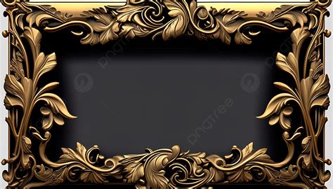 화려한 번영과 검정색 배경의 골드 프레임 액자 테두리 배경 일러스트 및 사진 무료 다운로드 Pngtree