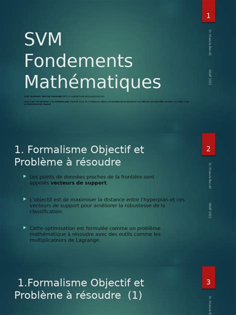Cours Iia5 Big Data Svm Thème Fondement Mathématiques 1 Pdf Machine à Vecteurs De Support