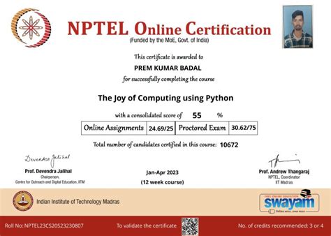 prem kumar badal on linkedin nptel thejoyofcomputingusingpython