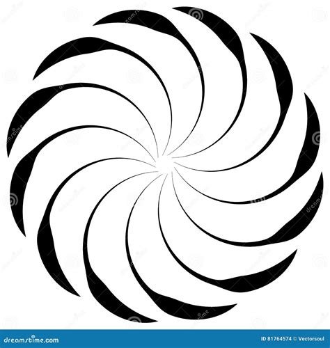 Spiral Shape On White. Curved Lines Rotating From A Centric Poin Vector Illustration ...