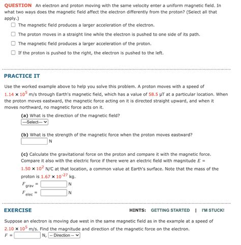 Solved QUESTION An Electron And Proton Moving With The Same Chegg Com