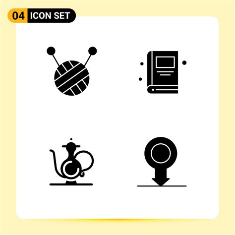 Pack Of 4 Modern Solid Glyphs Signs And Symbols For Web Print Media