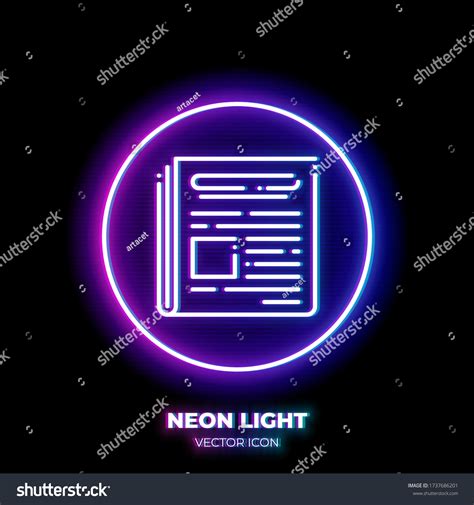 Newspaper Neon Light Line Art Vector Stock Vector Royalty Free