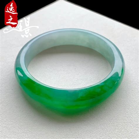 逸之璟缅甸老坑天然a货翡翠玉石雕刻冰种辣绿正圈翡翠手镯56圈口虎窝淘