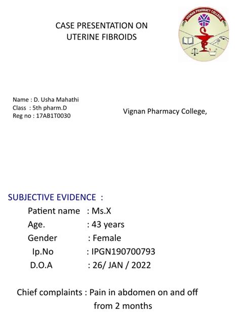 Case Presentation On Uterine Fibroids Pdf