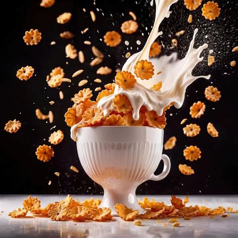 Premium Ai Image Corn Flakes Breakfast Cereal With Fresh Milk Dynamic