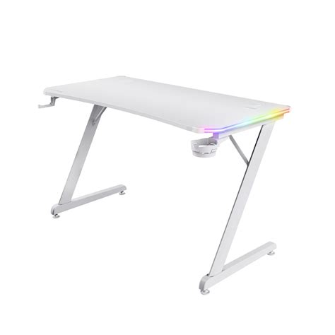Trust Gxt709w Luminous Rgb Gaming Desk Rgb White Desk