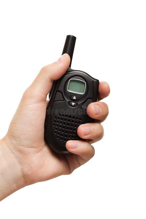 Hand Holding Walkie Talkie Radio Stock Image Image Of Protection