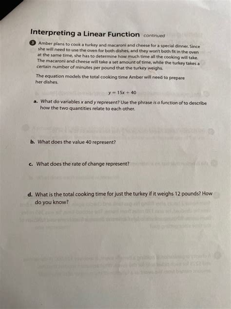 Solved Interpreting A Linear Function Interpret The Linear Chegg