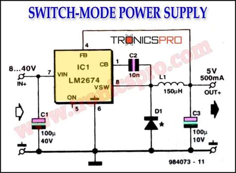 Switch Mode Power Supply Circuit Diagram Tronicspro