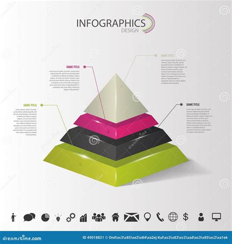 Infographics Abstract 3d Pyramid With Icons Stock Vector
