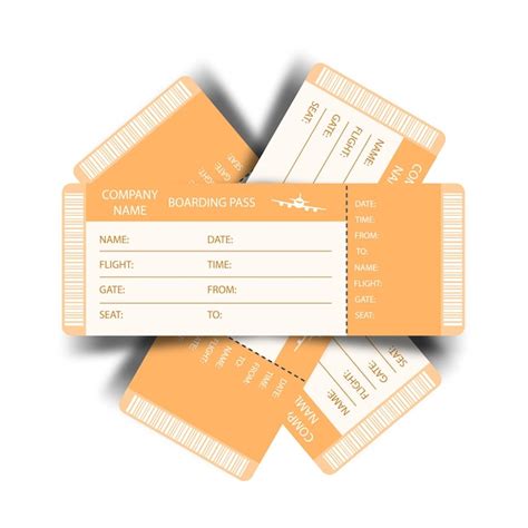 premium vector abstract airline company ticket with shadow vector