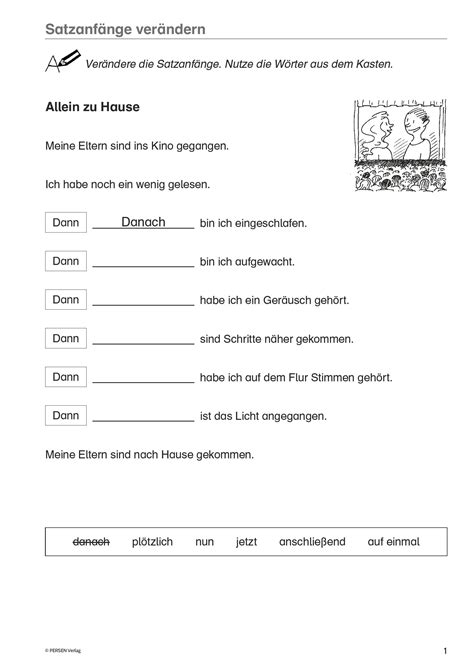 Sopäd Unterrichtsmaterial Deutsch Grammatik Satzanfänge Verändern