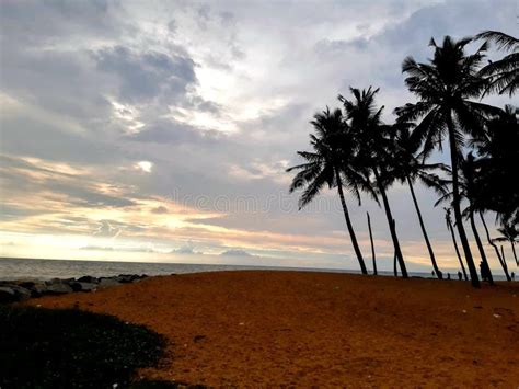 View Of Sunset From Horizon At Calido Beach Kalutara Sri Lanka Stock
