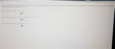 Solved In This Question We Prove That Certain Sets Are Not
