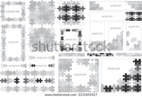 Puzzles Grid Template Jigsaw Puzzle Pieces Stock Vector Royalty Free