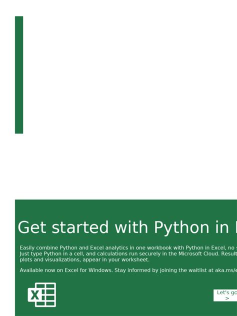 Python In Excel Tutorial1 Pdf Microsoft Excel Python Programming