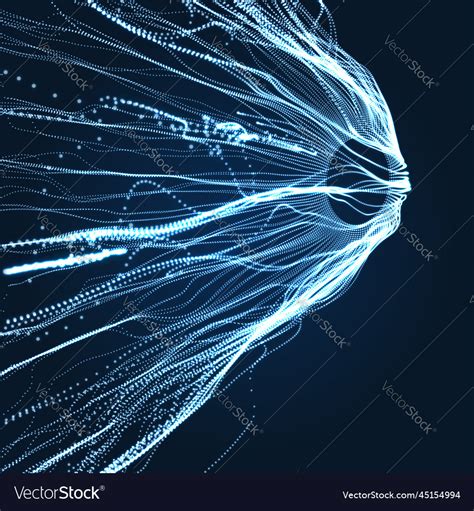 array with dynamic particles 3d technology style vector image