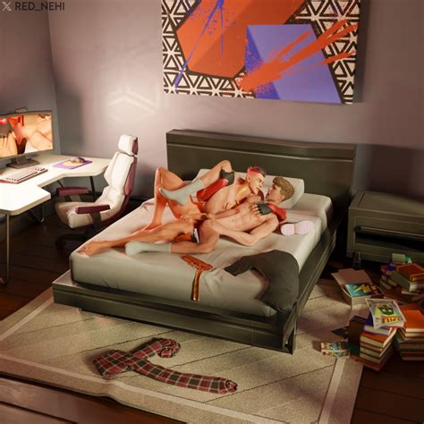 Rule 34 3d 3d Artwork Bed Bedroom Bedroom Sex Boy Chain Necklace