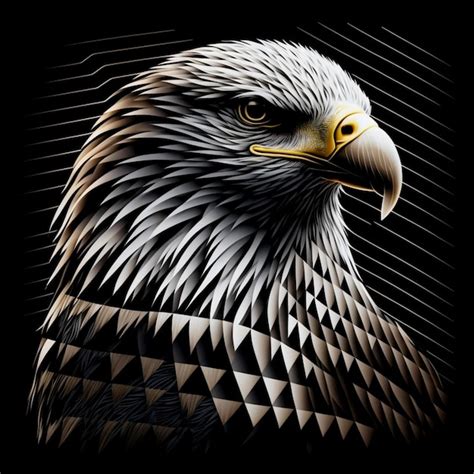 Premium Photo Cute Strong Eagle With Black Background 3d Illustrated