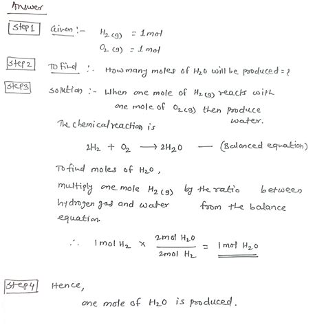 Solved When One Mole Of H G Reacts With One Mole Of O G How Many Course Hero