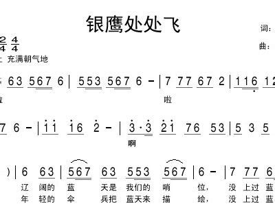 银鹰处处飞 周燕君 歌谱 简谱