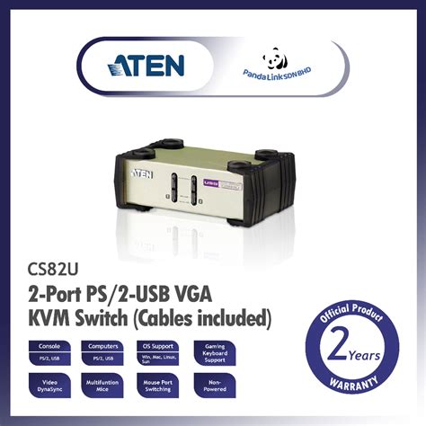 ATEN CS U CS U Port Port PS USB VGA KVM Switch Shopee Malaysia