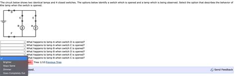 Solved The Lamp When The Switch Is Opened What Happens To Chegg Com
