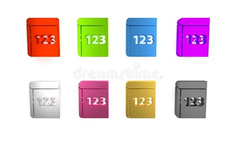 Colorful Book With Word Mathematics Icon Isolated On White Background Math Book Stock