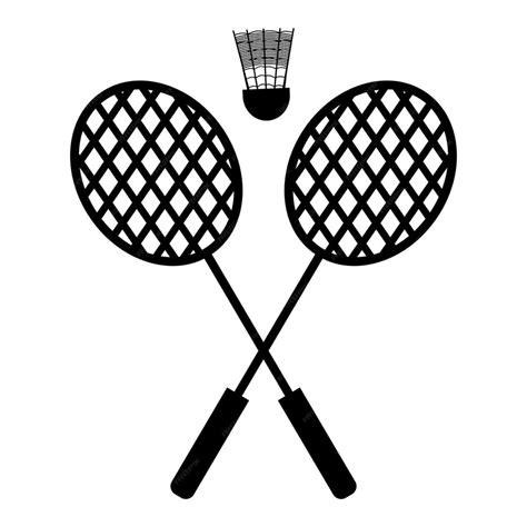 Premium Vector Playing Badminton Racket And Shuttlecock Silhouettes