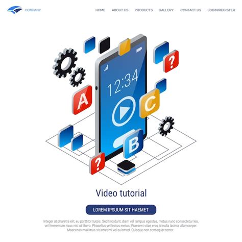 Video tutorial Ilustración de concepto de vector isométrico 3d Vector