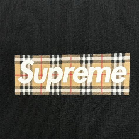 国内正規 Supreme 22ss Burberry Box Logo Hooded Sweatshirt コラボ ボックスロゴ スウェット