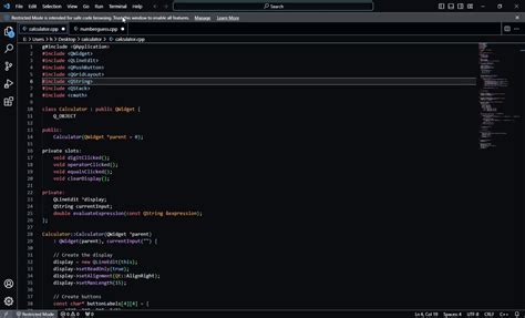 Shrishama R Shetty On Linkedin This C Code Defines A Simple Calculator Application Using The Qt