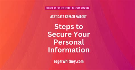 547 Steps To Secure Your Personal Information — The Retirement