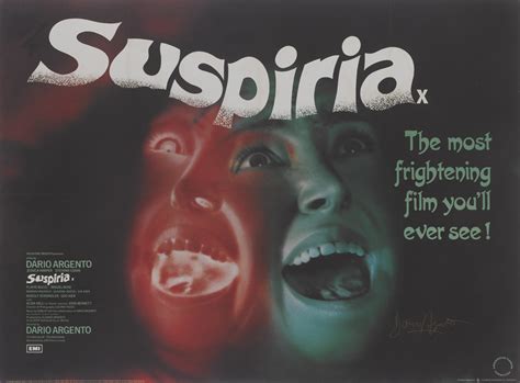 Suspiria 1977 Poster British Signed By Dario Argento Original