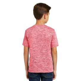 Sport Tek Yst390 Youth Posicharge Electric Heather Tee Deep Red