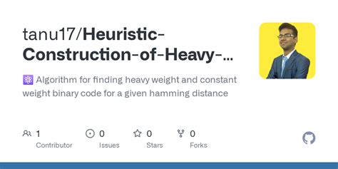 Github Tanu17heuristic Construction Of Heavy Weight Binary Codes ⚛️
