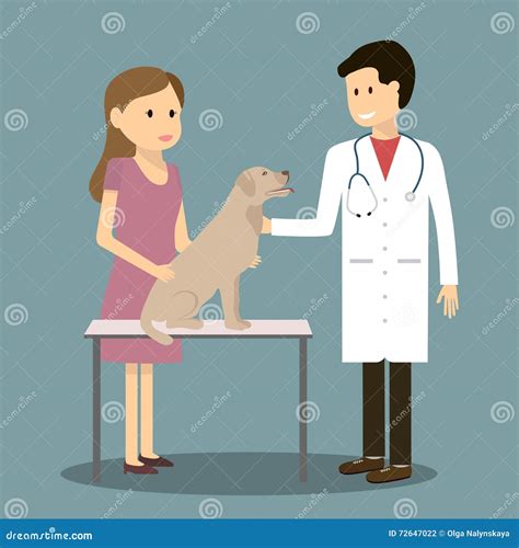 Woman Dog And Veterinarian Stock Vector Illustration Of Examination