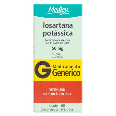 Losartana PotÁssica 50mg Medley Caixa 60 Comprimidos Revestidos Gtin