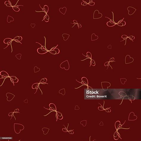 카드 배너 포스터 배경 화면 직물 표면 디자인 포장 지 포장에 대한 빨간 마음과 활과 마음 추상 원활한 배경 벡터 일러스트레이션 0명에 대한 스톡 벡터 아트 및 기타 이미지