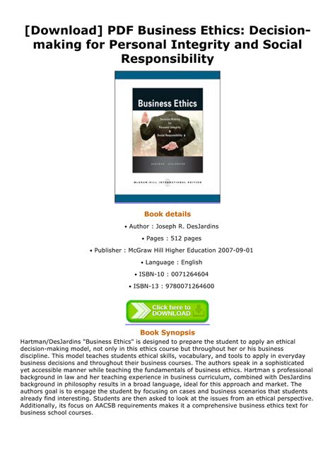 Fletchersayer37 Download Pdf Business Ethics Decision Making For