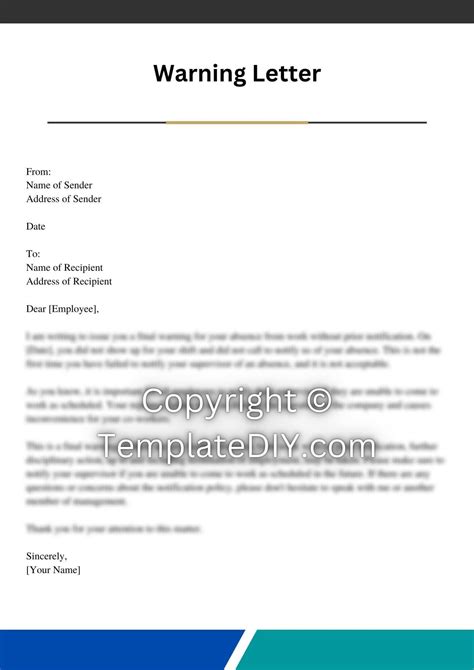 No Show No Call Warning Letter Sample With Examples Word