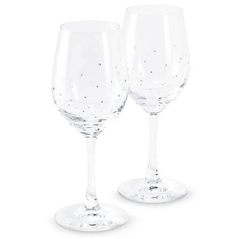 Swarovski Wine Glass Set Of 2 Crystocraft